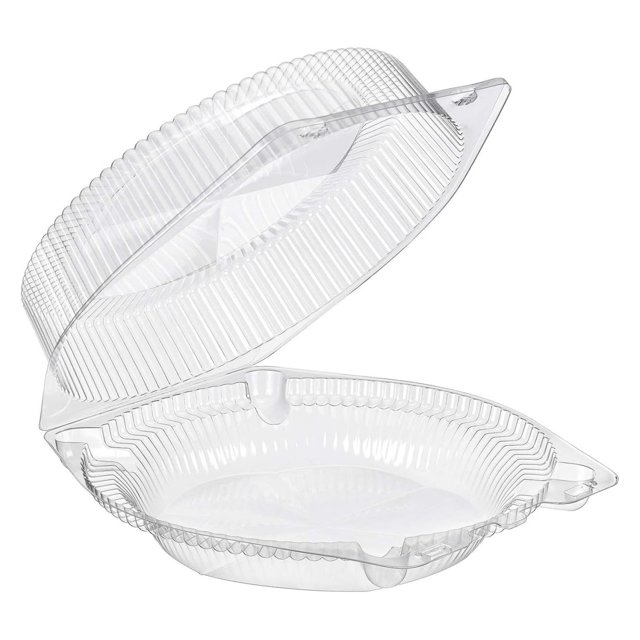 KitchenDance Clear Plastic Clamshell Pie Container with High Dome - 10 ...