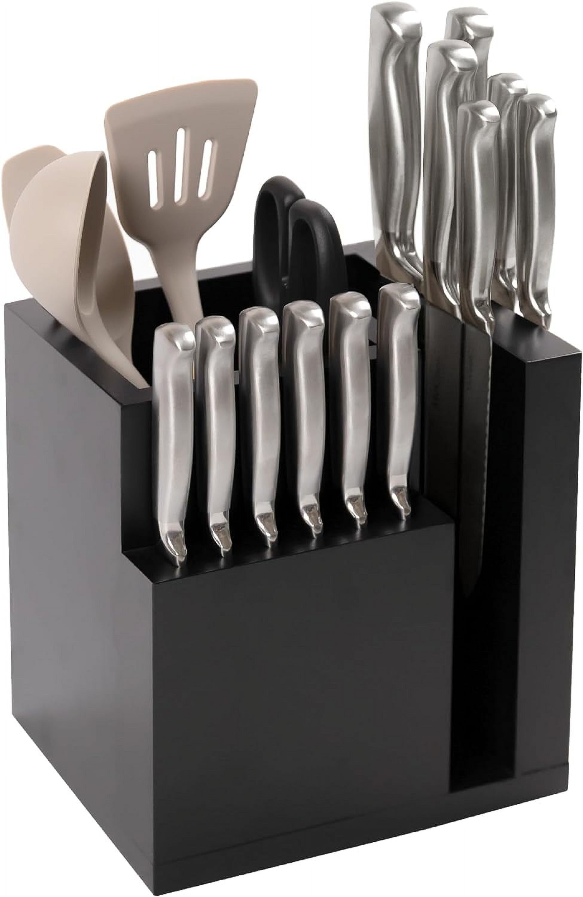 Holocky Knife Holder Kitchen Knife Storage Black Knife Block without ...