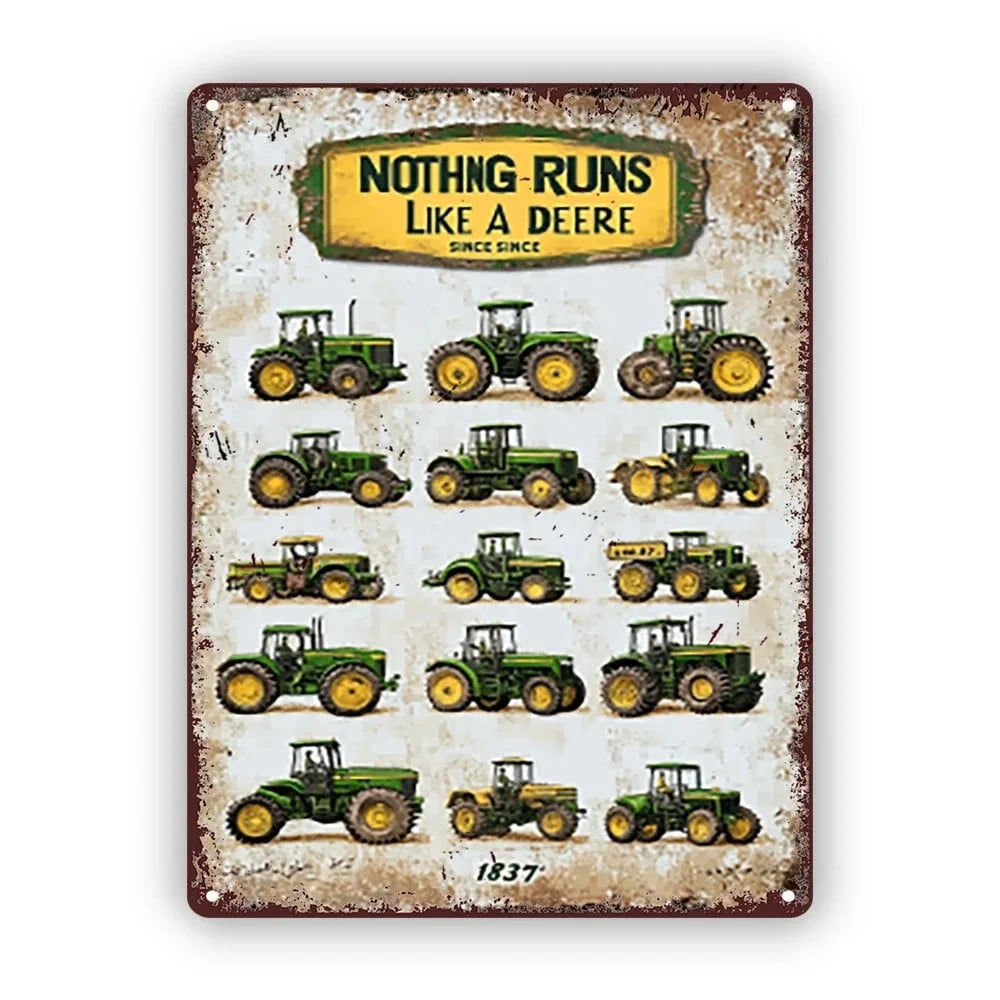 KitchenFarmNostalgia Green Tractor Tin Metal Signs Home Décor | Vintage ...