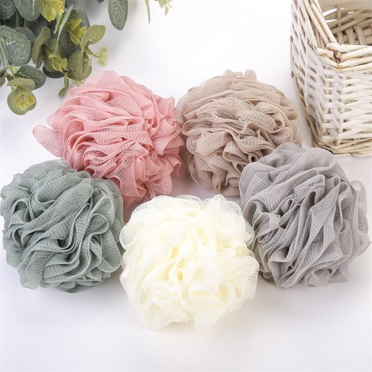 KitchenFest Bath Sponge Round Loofah For Men Women Soft Fluffy With ...