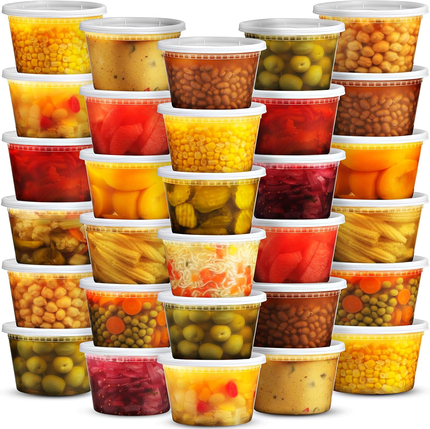 KitchenK 16 Oz Deli Food Containers with Lids - (72 Sets) Airtight ...