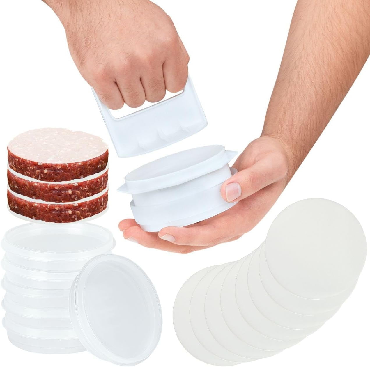 KitchenKey Hamburger Press Patty Maker - 4 in1, Burger Mold, Patty ...