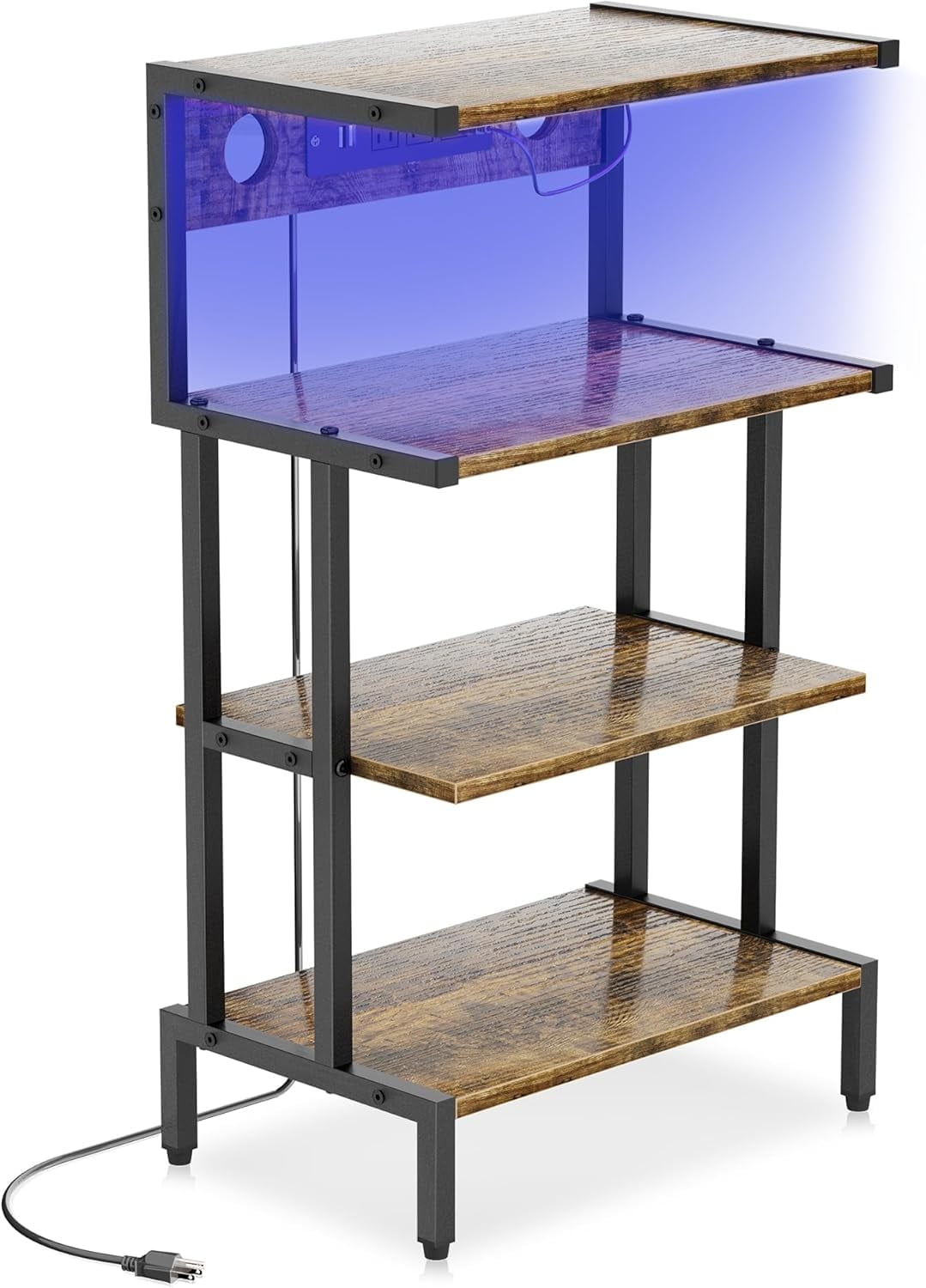 KitchenKey Video Game Console Shelf with Outlet, Stereo Racks and Stand ...