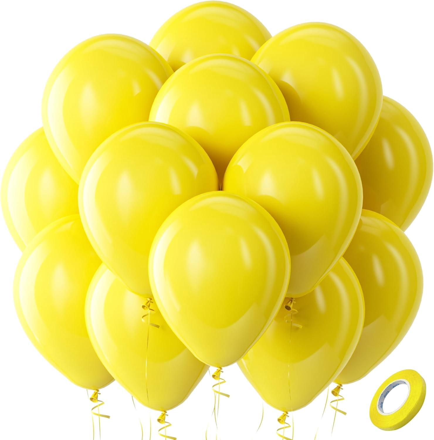 KitchenKey Yellow Balloons Latex Party Balloons - 100 Pack 12 inch ...