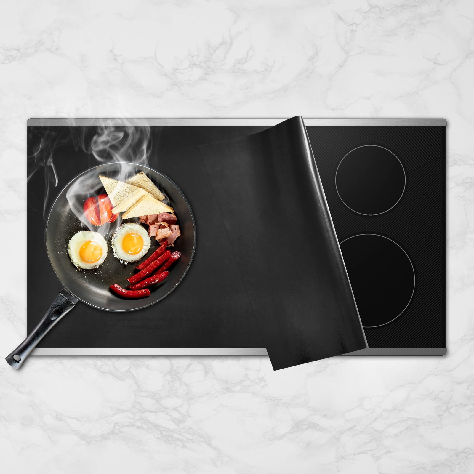 KitchenRaku Large Induction Cooktop Protector Mat 21.2x35.4 Inch ...