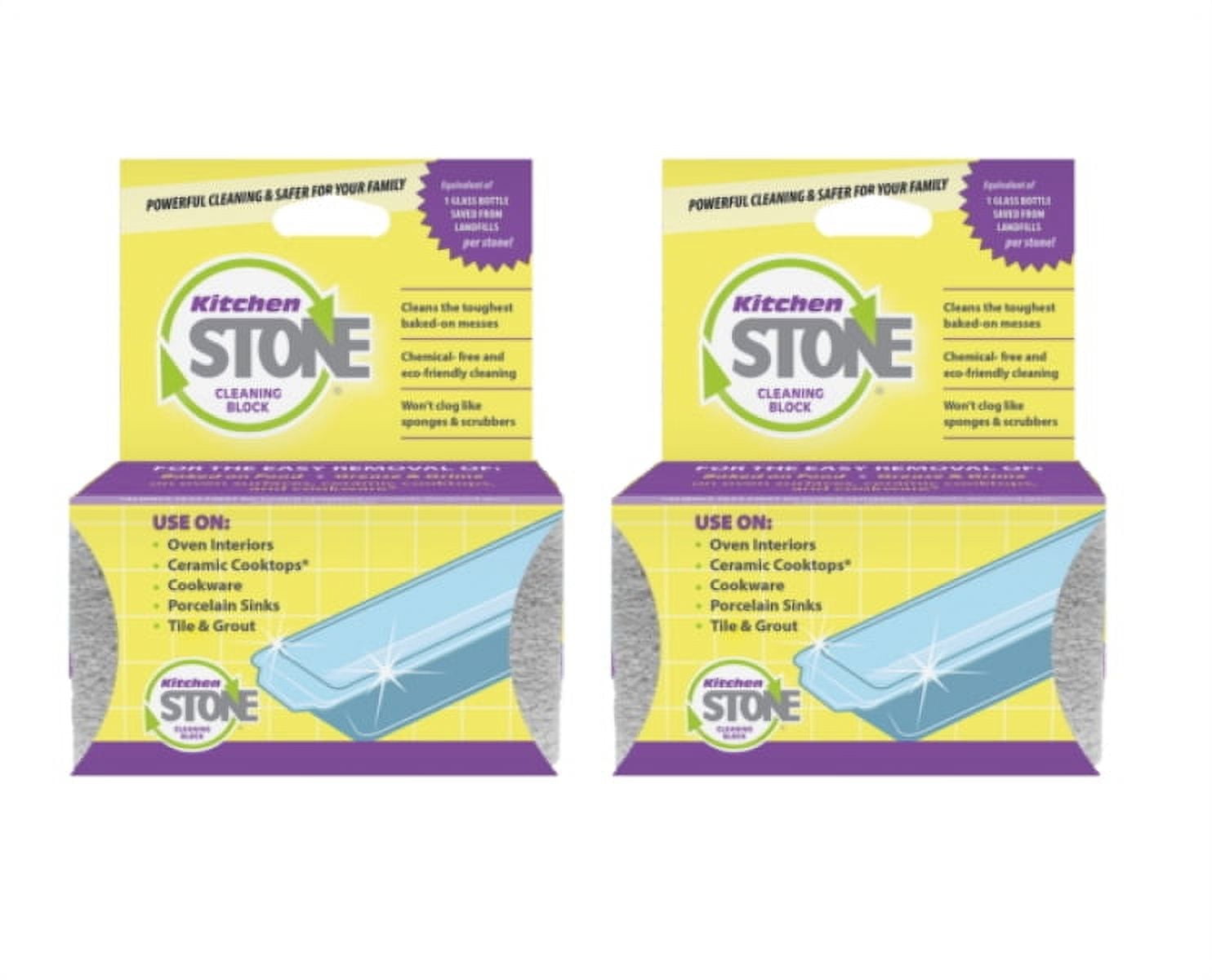 KitchenStone Cleaning Block 2-Pack, Environmentally Friendly Kitchen ...