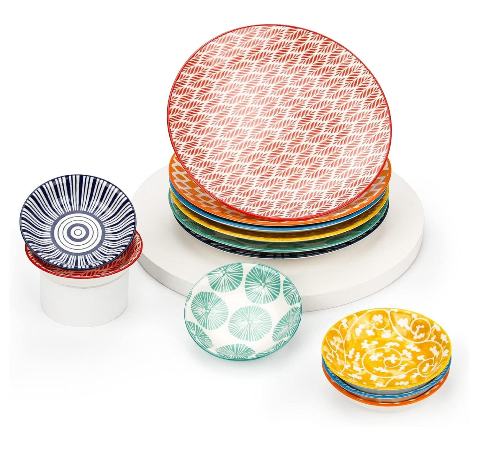 KitchenTour Vintage dinner set - 8 inch dinner plate set of 6, dipping ...