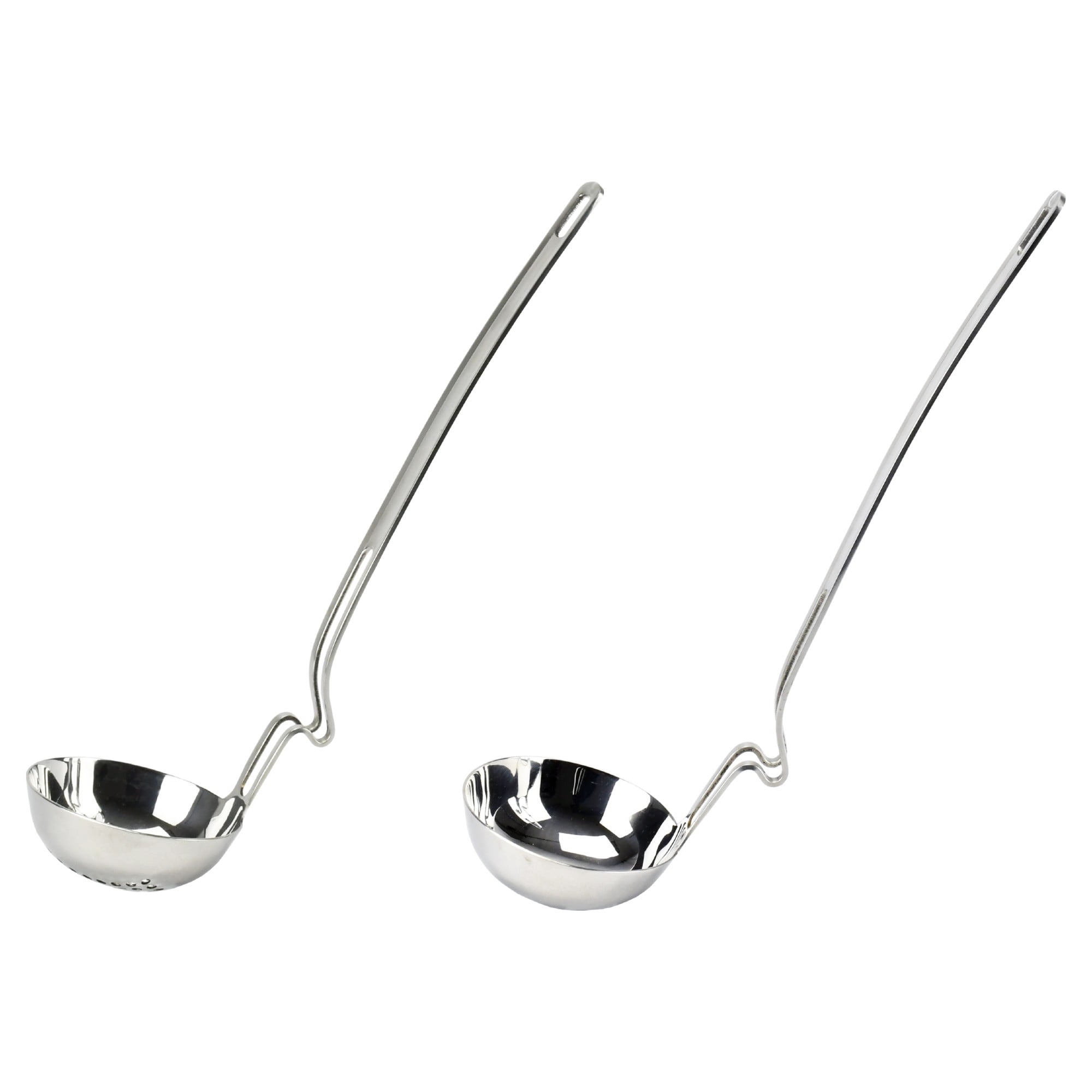 KitchenTrend 2-piece 18/10 Side Rest Hanging Ladle & Slotted Spoon ...