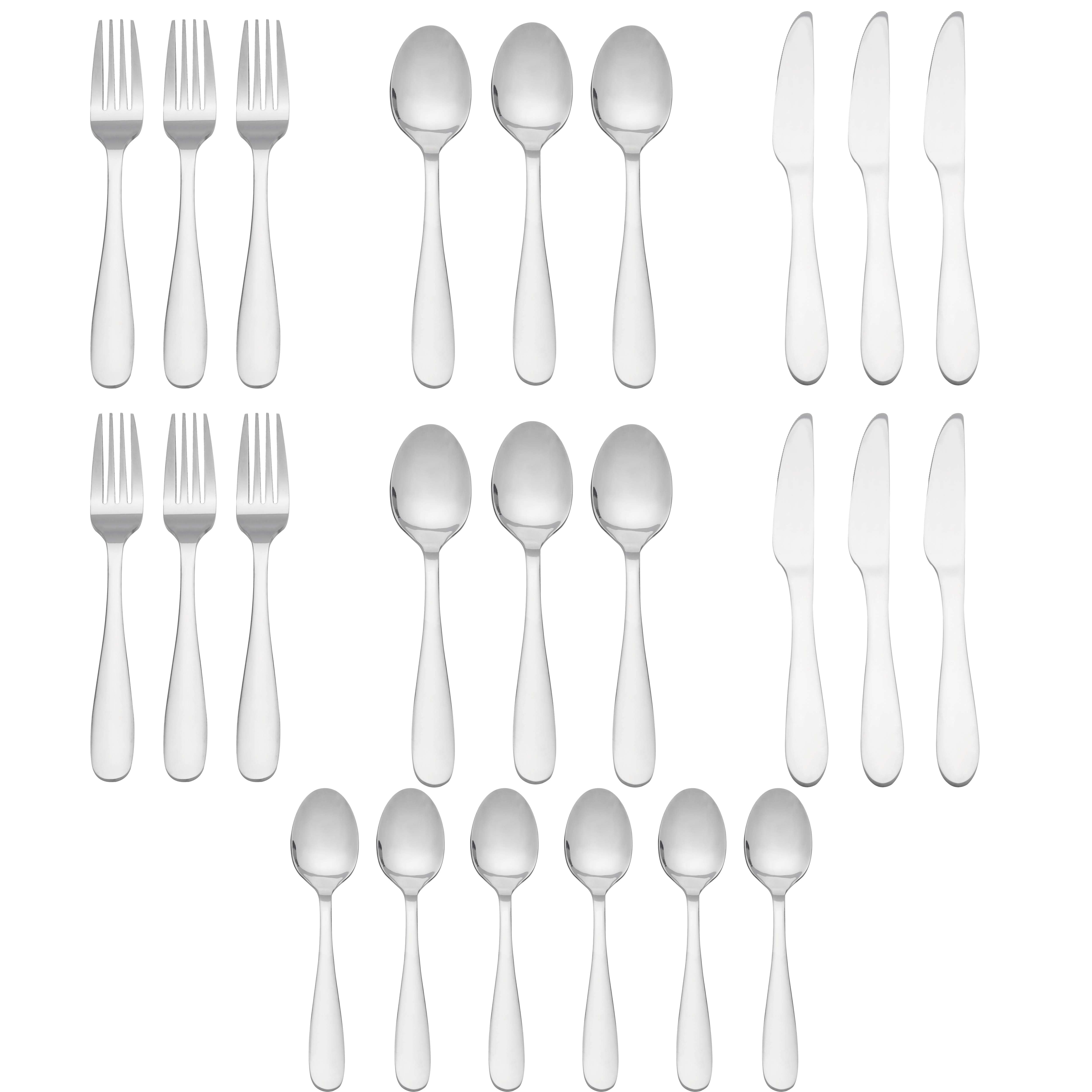 KitchenTrend Lucent 24 Piece Stainless Steel Flatware Set for 6 ...