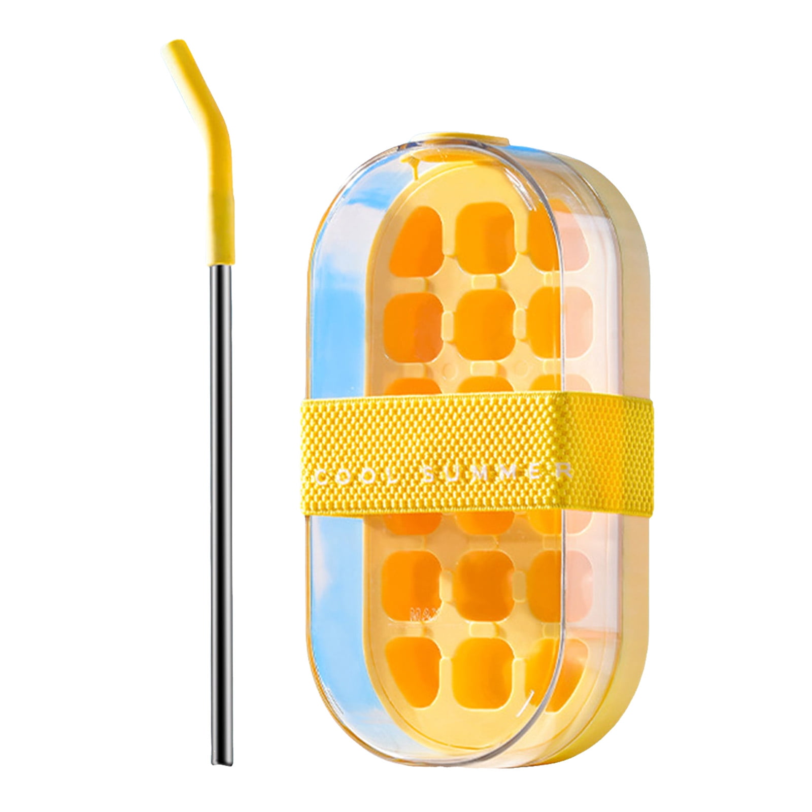 KitchenYYBF Ice Cube Bottle, 2 in 1 Touch-Free Ice Cube Tray Water ...