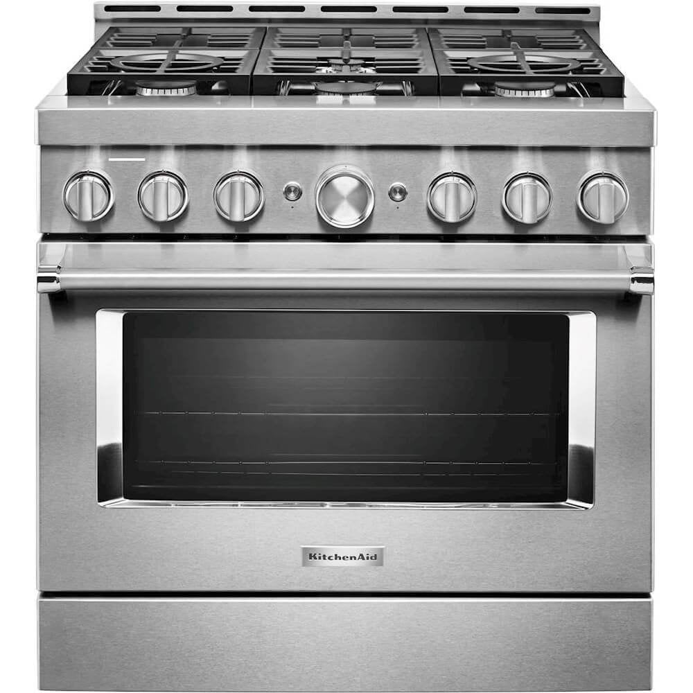 Kitchenaid Kfgc506j 36" Wide 5.1 Cu. Ft. Free Standing Gas Range ...