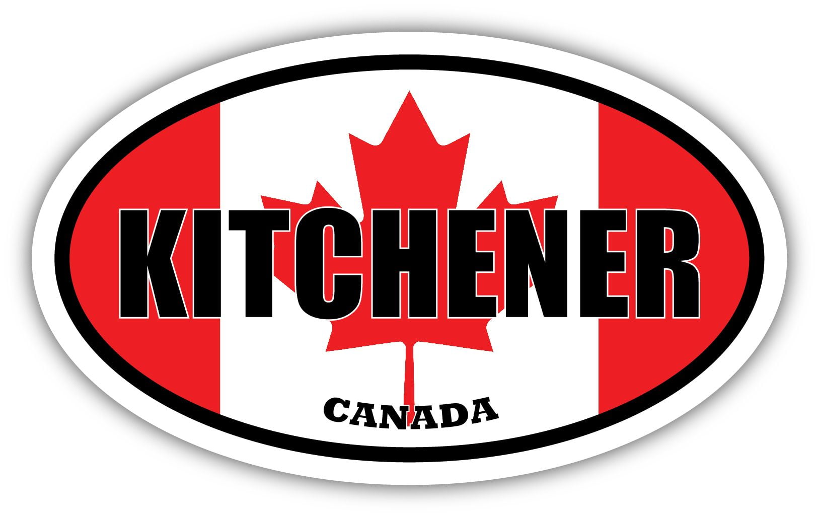Kitchener Canada Flag Oval Decal Vinyl Bumper Sticker 3x5 inches ...