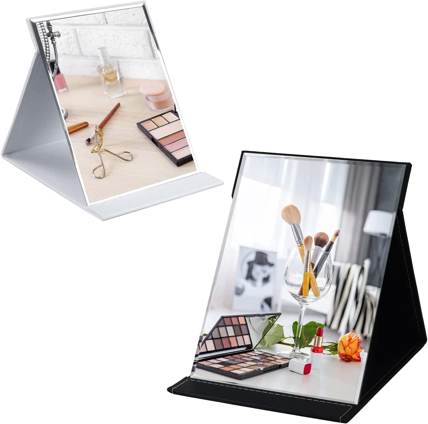 Kitcheniqa Portable Folding Vanity Makeup Mirror Tabletop Travel ...