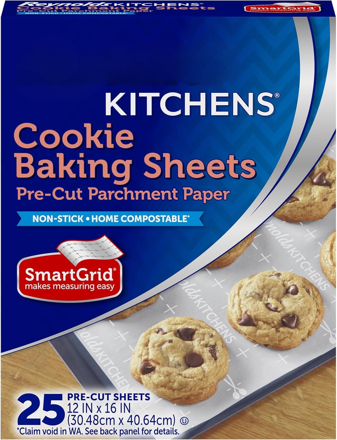 Kitchens Cookie Baking Sheets, Pre-Cut Parchment Paper,25 Count (Pack of 4), 100 Total Sheets ...
