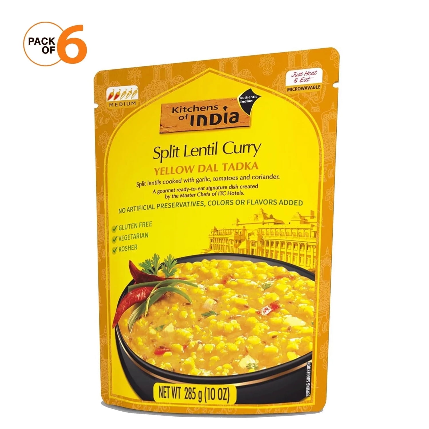 Kitchens of India Ready to Eat Fresh Split Lentil Curry, Yellow Dal ...