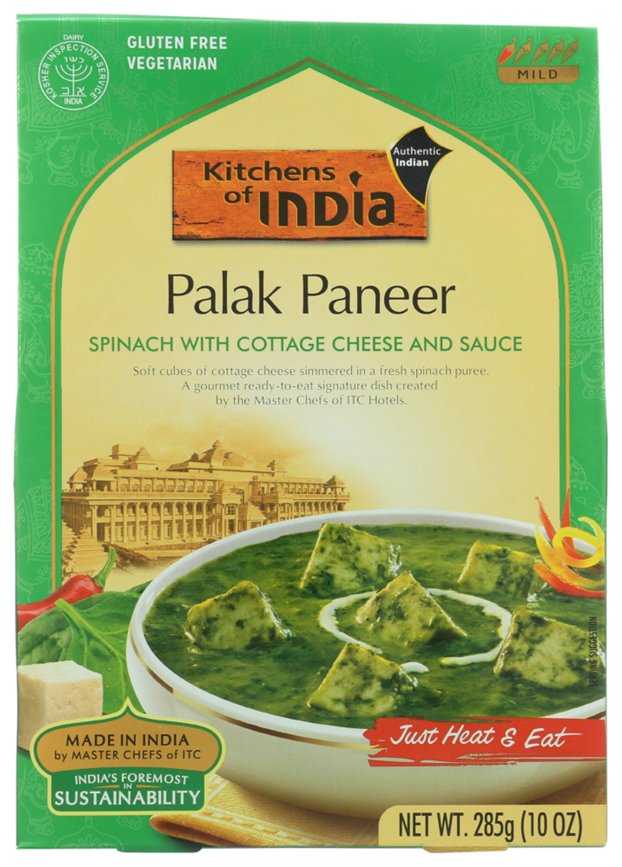 Kitchens of India Spinach with Cottage Cheese and Sauce Palak Paneer ...