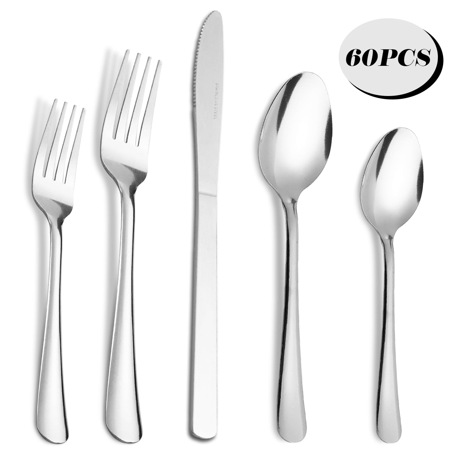 Kitchentrend Windsor Stainless Steel 60-Piece Flatware Set for 12 ...