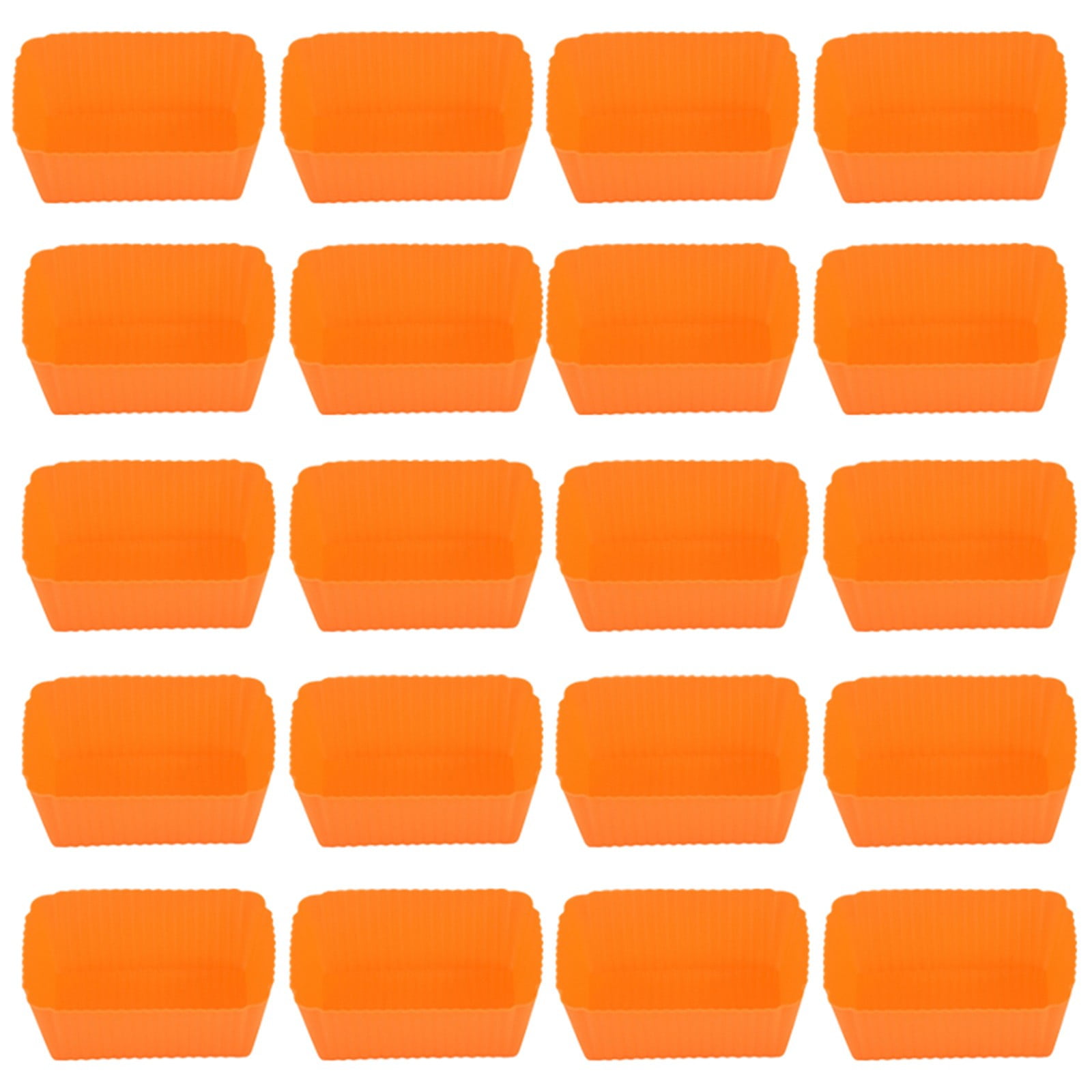 Kitchenware Clearance Sale, Rectangular Silicone Cake Cup Orange 20Pcs ...