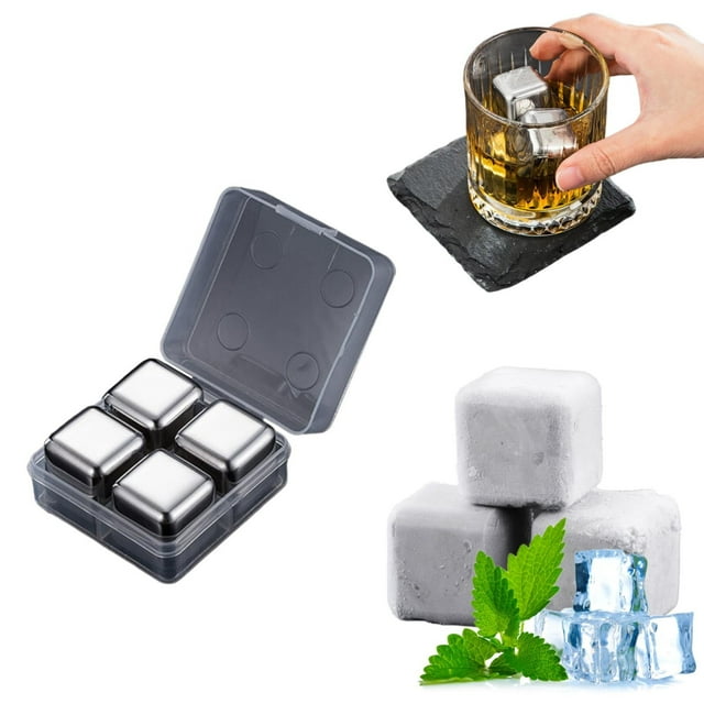 Kitchenware Clearance Sale, Reusable Stainless Steel Ice Cubes Set Of 4 ...