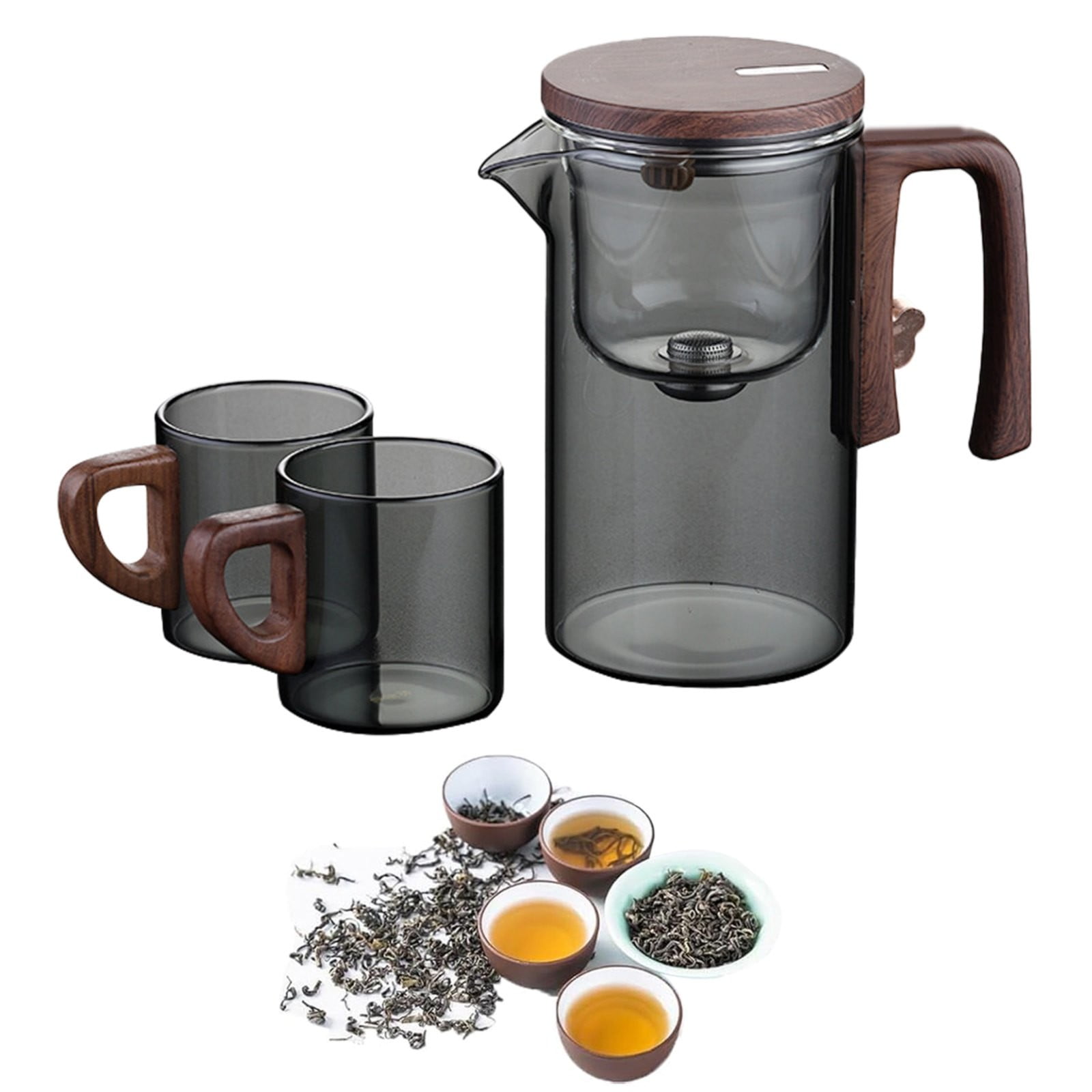 Kitchenware Clearance Sale, Teapot Tea Water Separation Elegant Cup Transparent Gray 720Ml + 2 ...