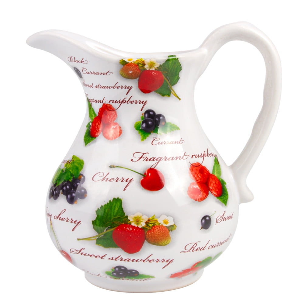 Kitchenware Water Lemonade Juice Pitcher Berries Ceramic Pitcher 37.2 ...