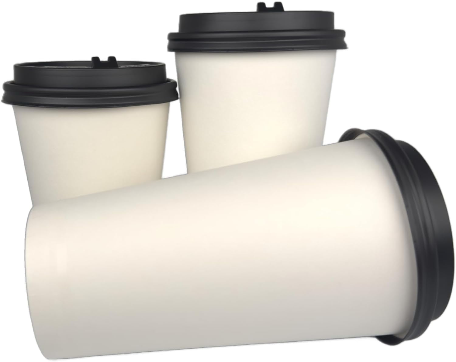 Kitchsy 12 oz. Disposable Paper Cups with Black Dome Lids - White Hot ...