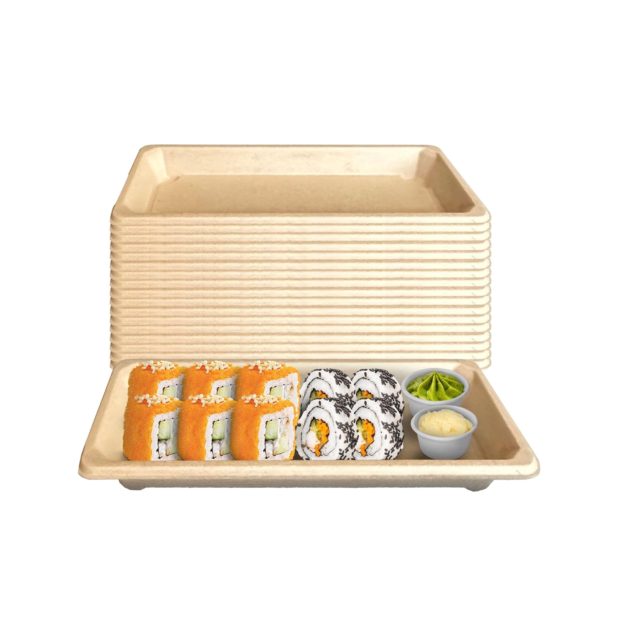 Kitchsy Disposable Trays 0.6L - No Lids - Take-out Serveware for Sushi ...