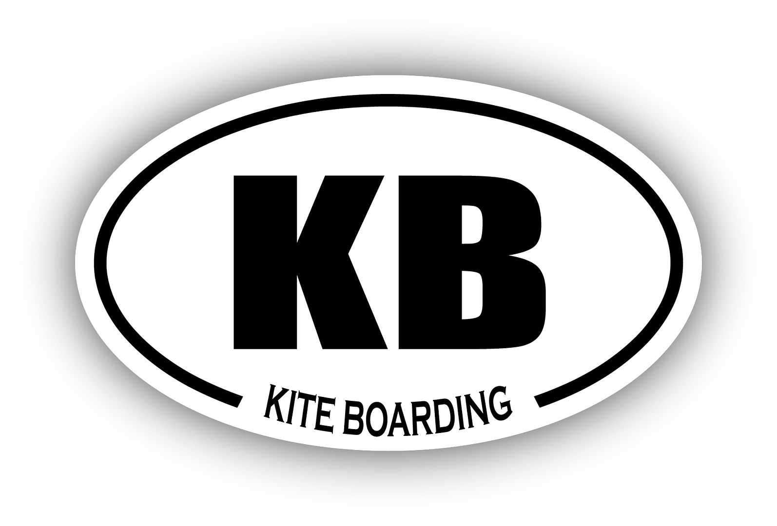 Kite Boarding KB Oval Bumper Sticker 3M Vinyl Decal 3 in x 5 in ...