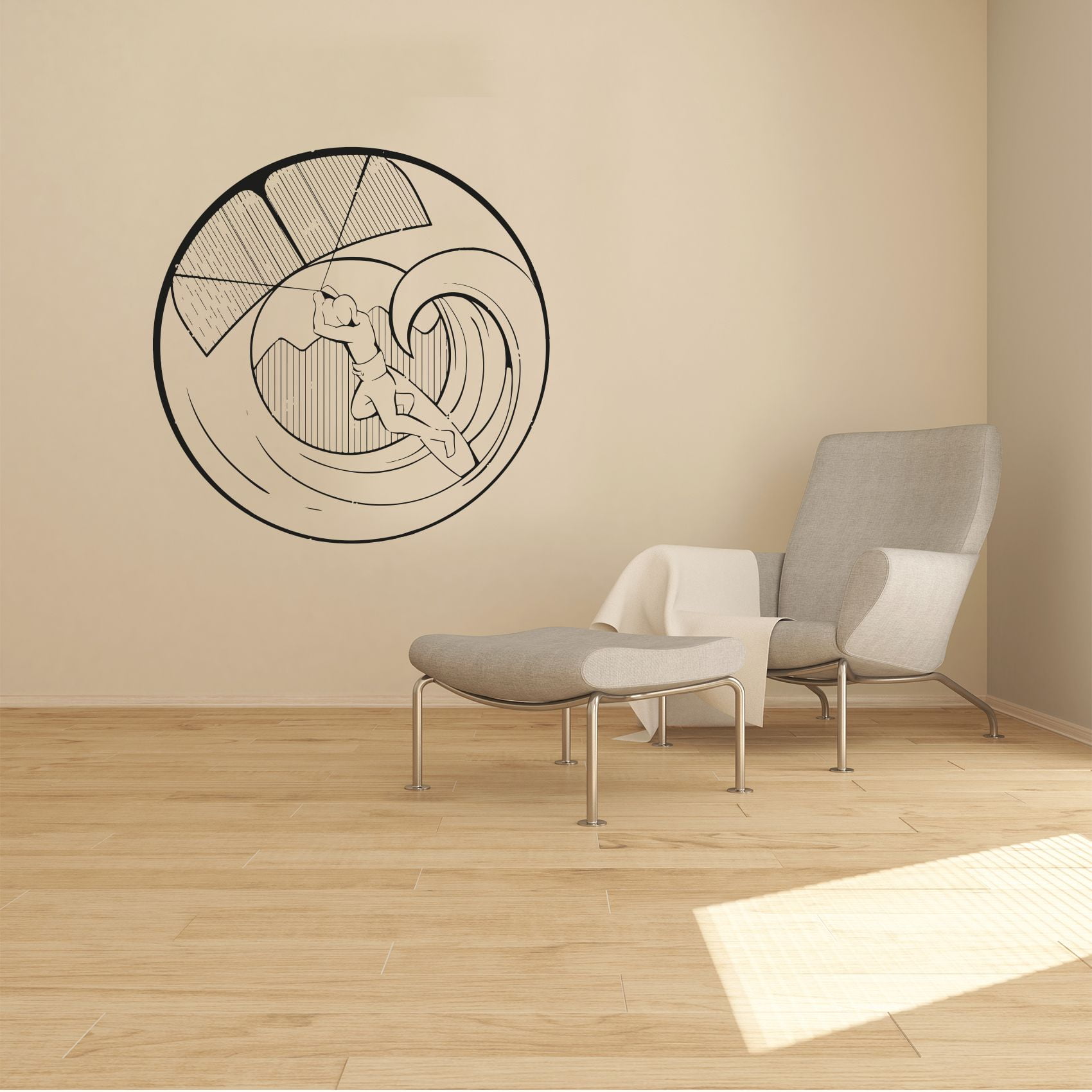 Kite Boarding Kite Surfing Beautiful Silhouette Extreme Sport Vinyl ...