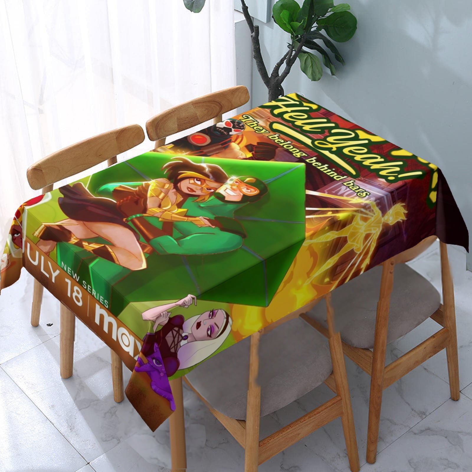Kite Man: Hell Yeah! square tablecloth has an iconic print, fits most ...