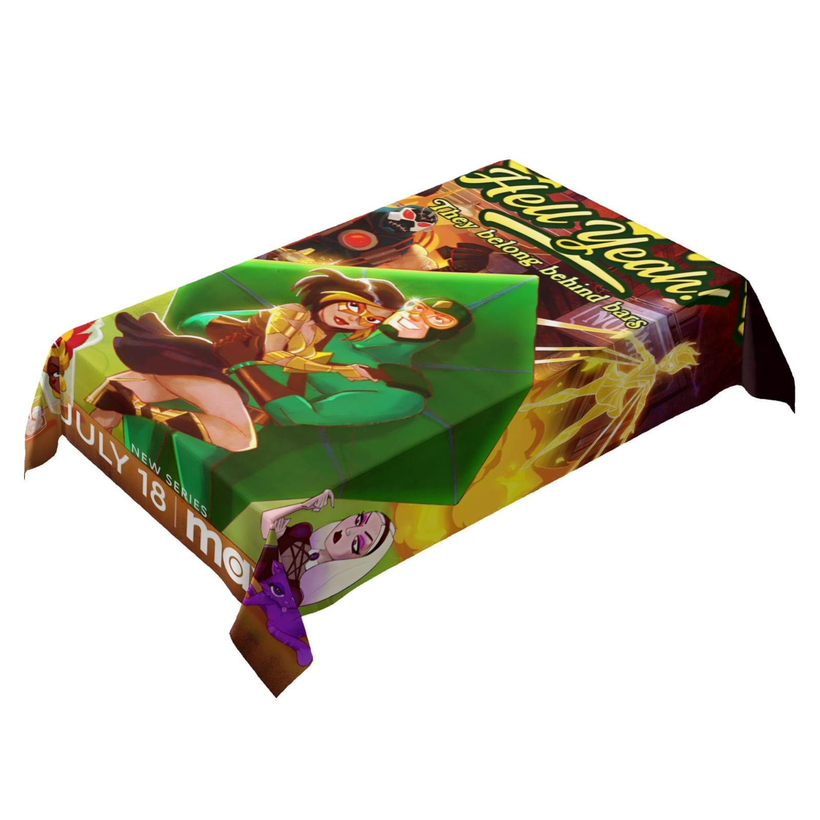 Kite Man Hell Yeah! square tablecloth has an iconic print, fits most ...