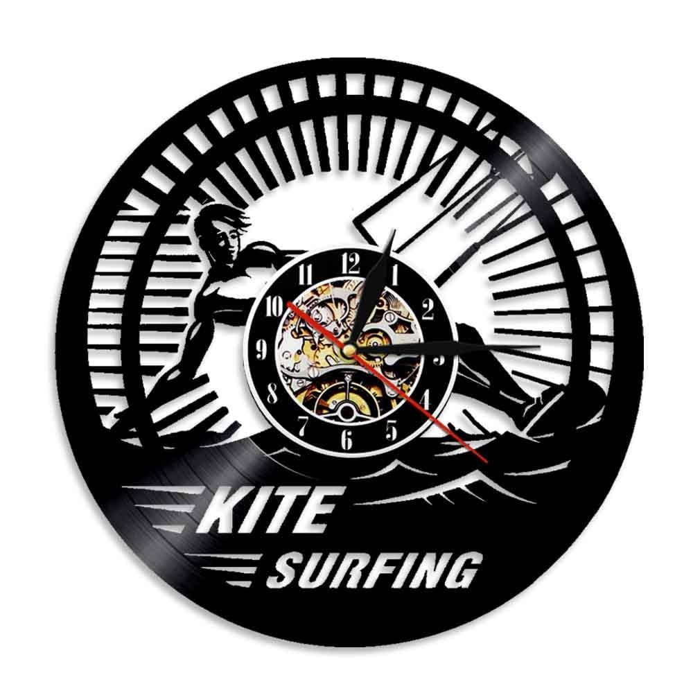 Kite Surfing Wall Clock Home Decor Modern Design Vintage Vinyl Record ...