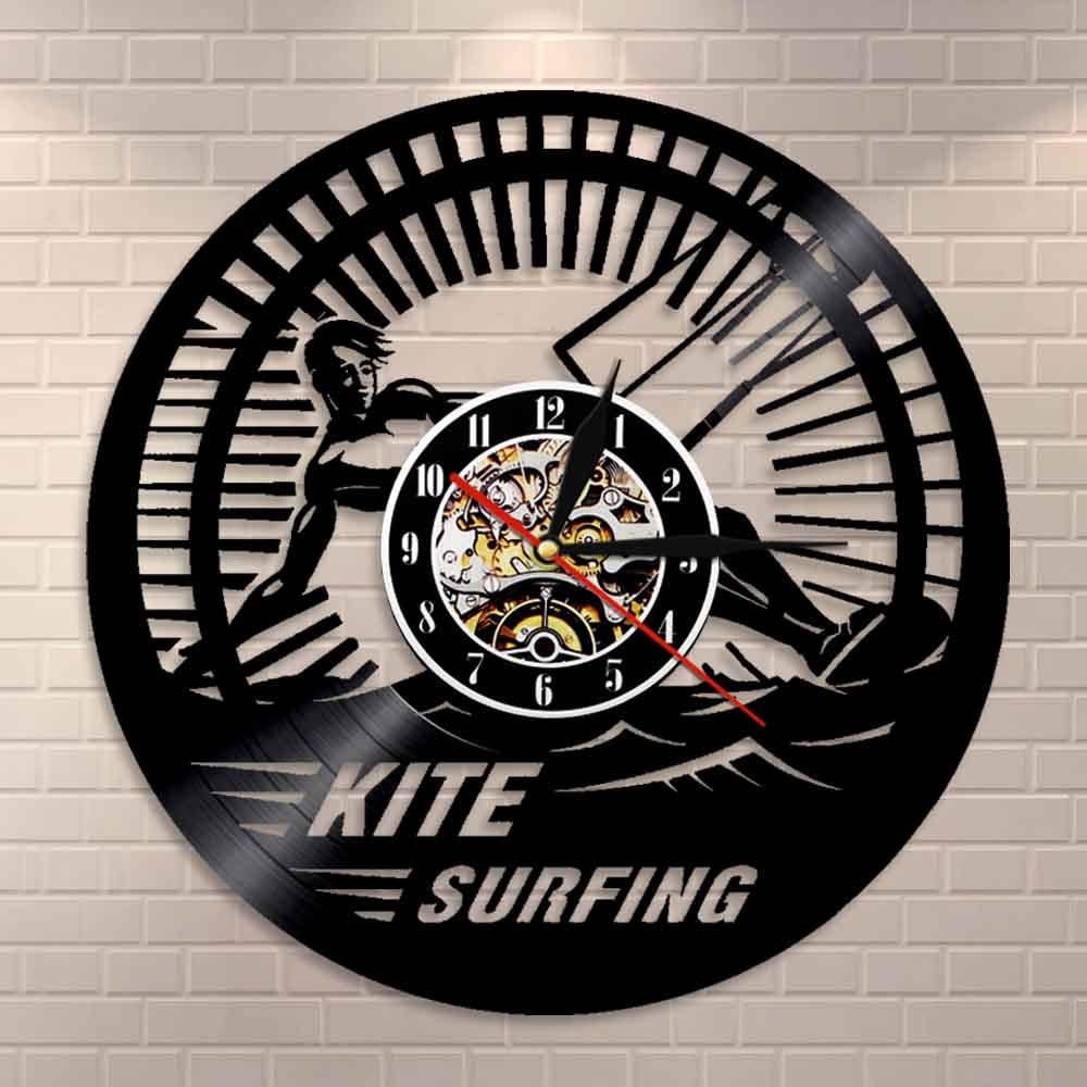 Kite Surfing Wall Clock Home Decor Modern Design Vintage Vinyl Record ...