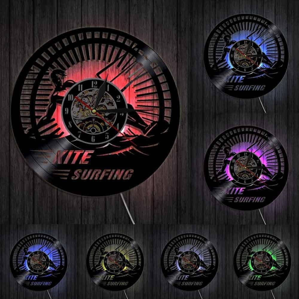 Kite Surfing Wall Clock Home Decor Modern Design Vintage Vinyl Record ...