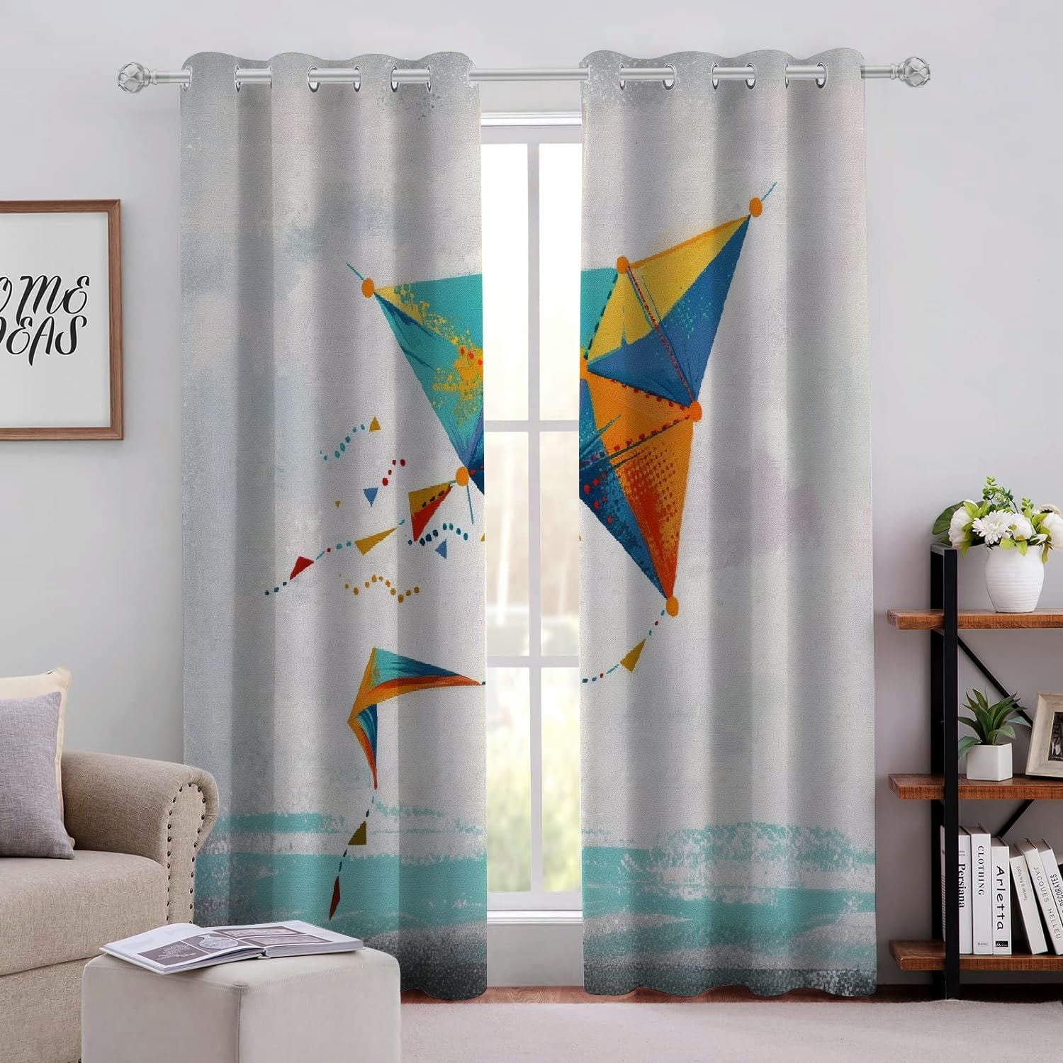 Kite Surreal Design Perforated Light Blocking Curtains - Walmart.com