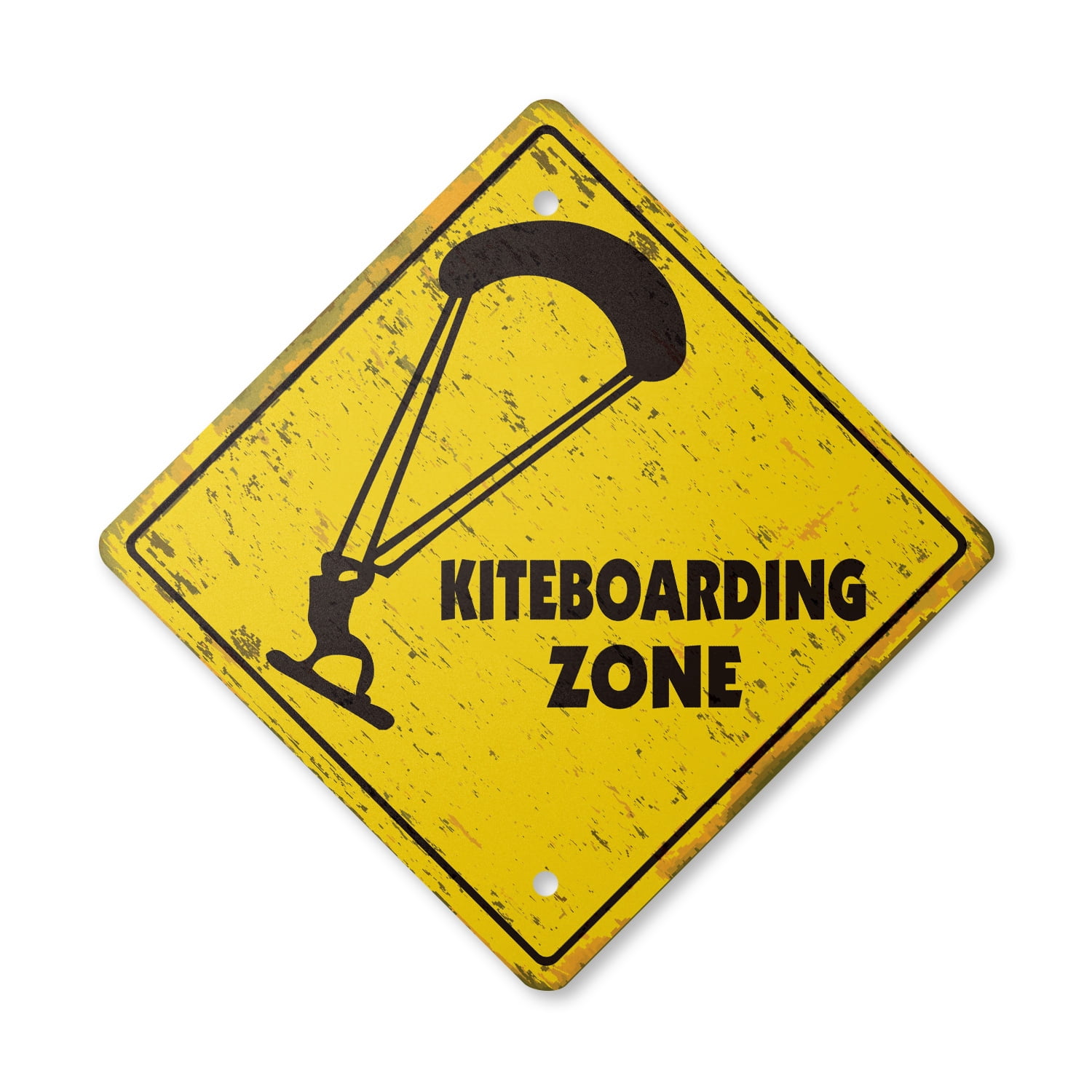 Kiteboarding Vintage Crossing Sign Zone Xing | Indoor/Outdoor Plastic ...