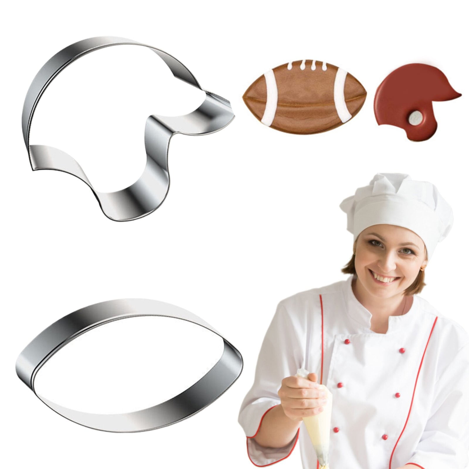 Kitecy Baking Tools Stainless Steel Football Helmet Shape Cookie Cutter ...