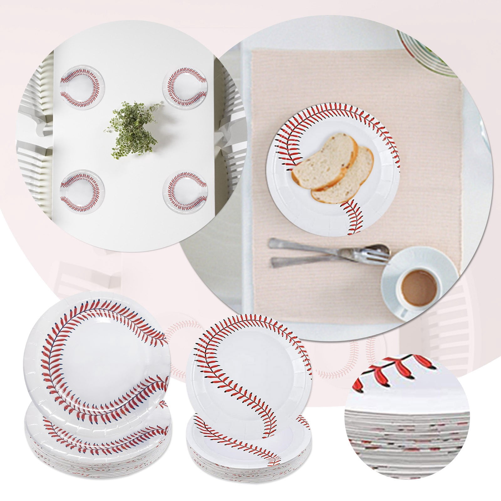Kitecy Baseball Paper Plates Baseball Themed Paper Plates Party ...