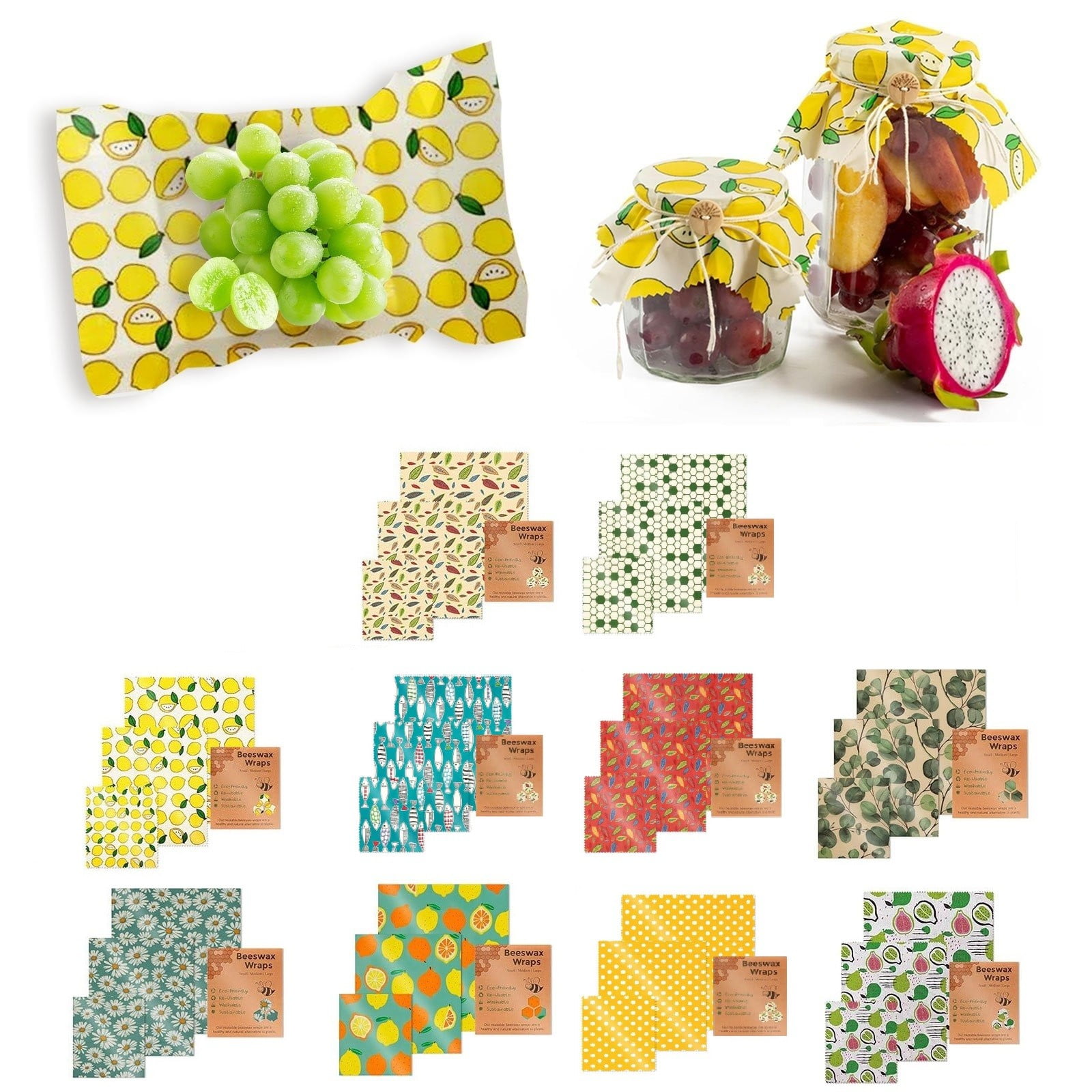 Kitecy Food Storage Reusable Food Wrap Sheets Biodegradable Plastic ...