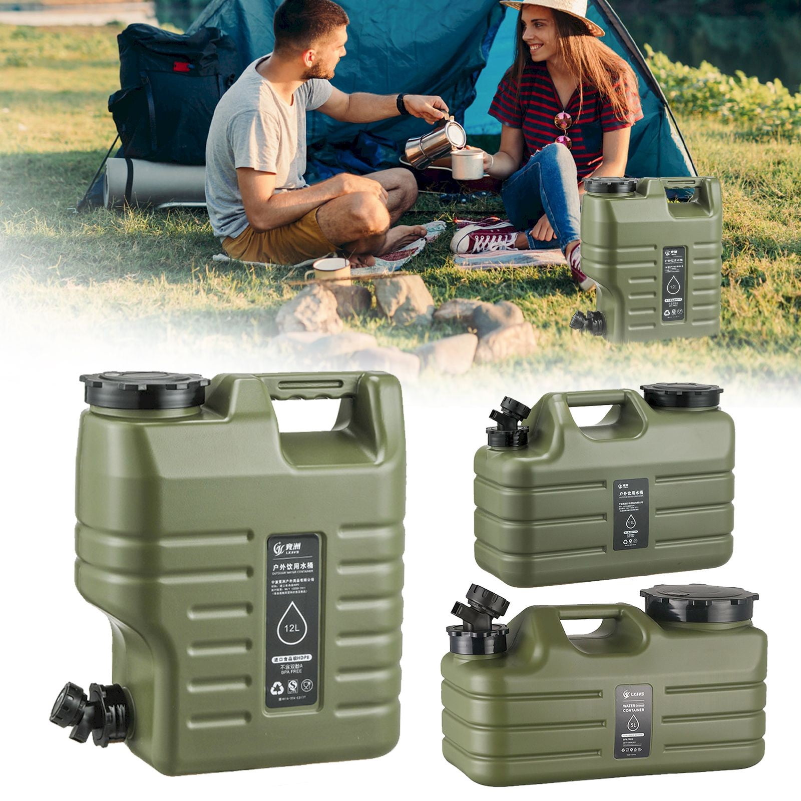 Kitecy Portable Water Jug Portable Water Storage Container Jug with ...
