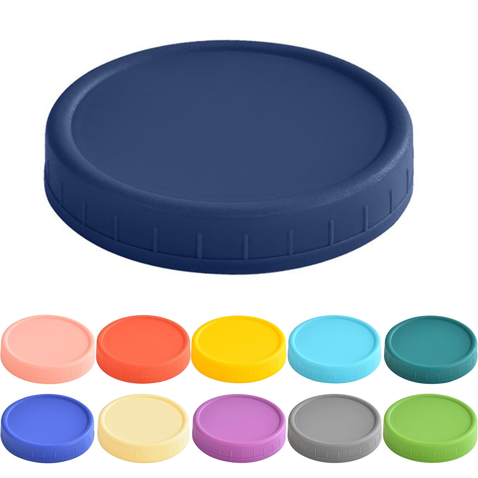 Kitecy Wide Mouth Jar Lids Plastic Jar Lid 86Mm Wide Mouth White Ribbed ...