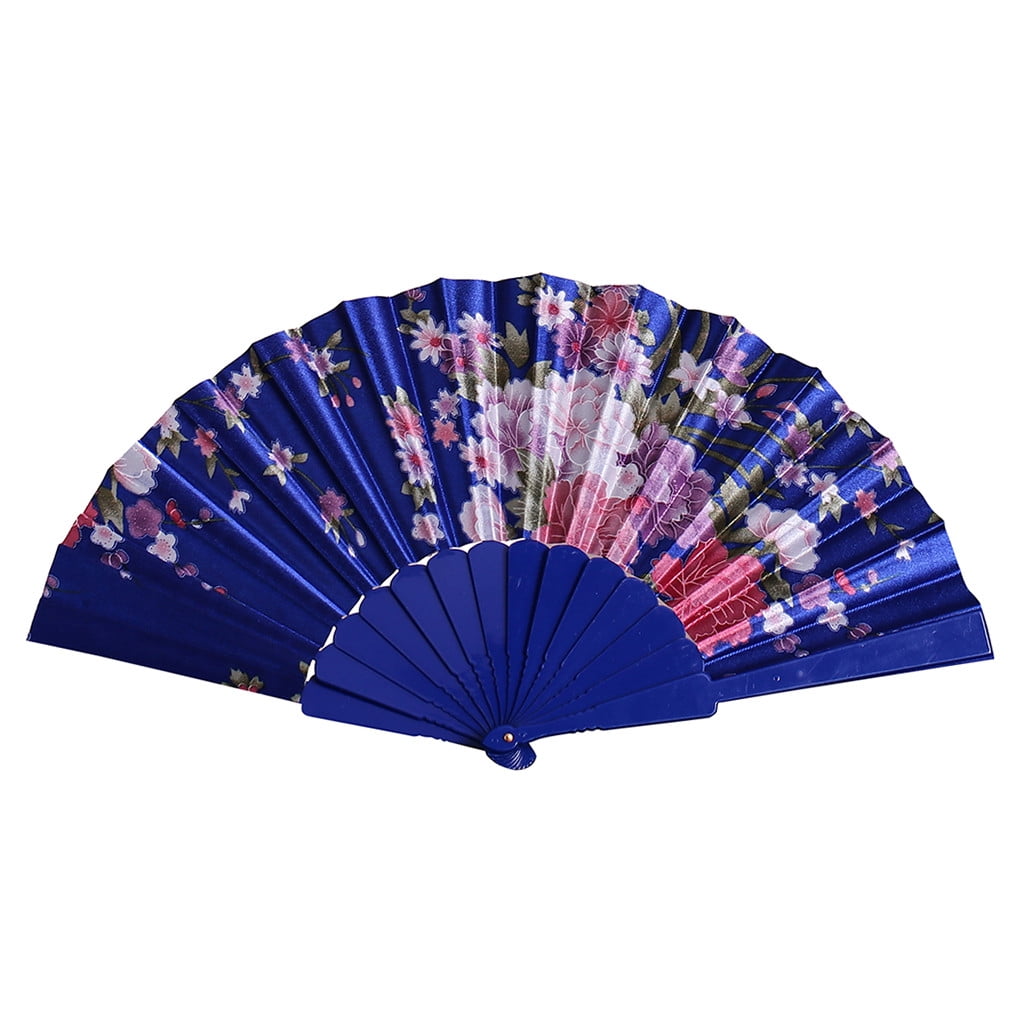 Kiteke Clearance Blue Fan Decorative Fan Retro Fan Flat Silk Cloth ...