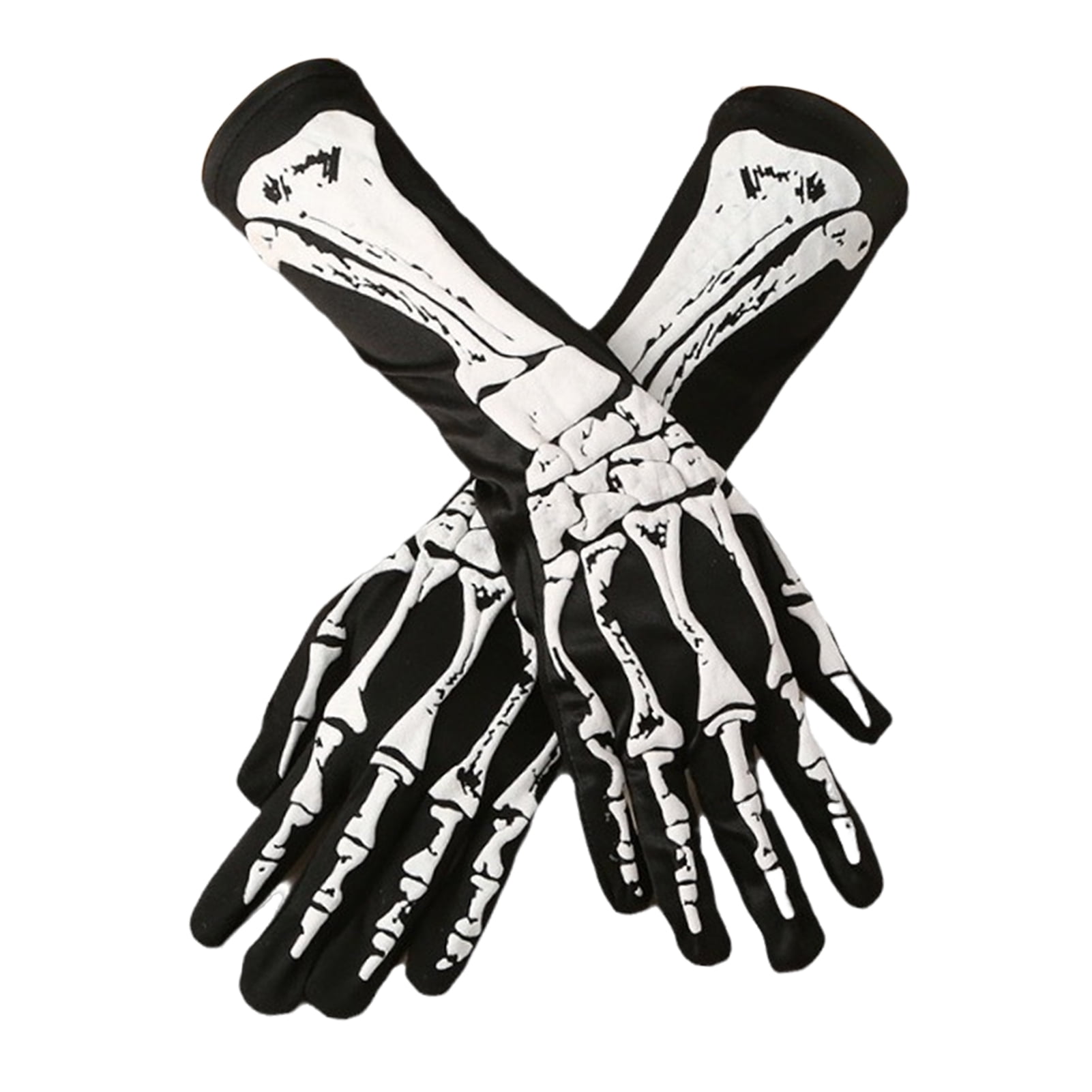 Kitem 1 Pair Halloween Skeleton Gloves Ghost Hand Print Glow at Night ...