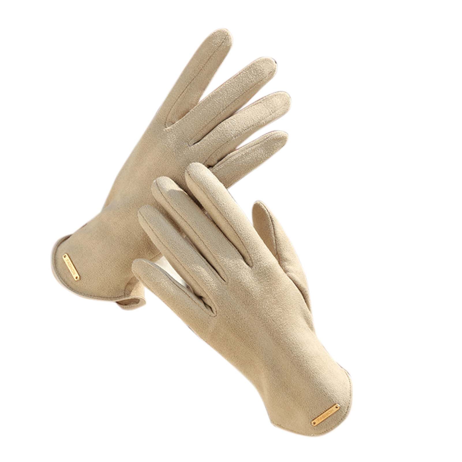 Kitem 1 Pair Solid Color Anti slip Women Gloves Well Sensitivity Full ...