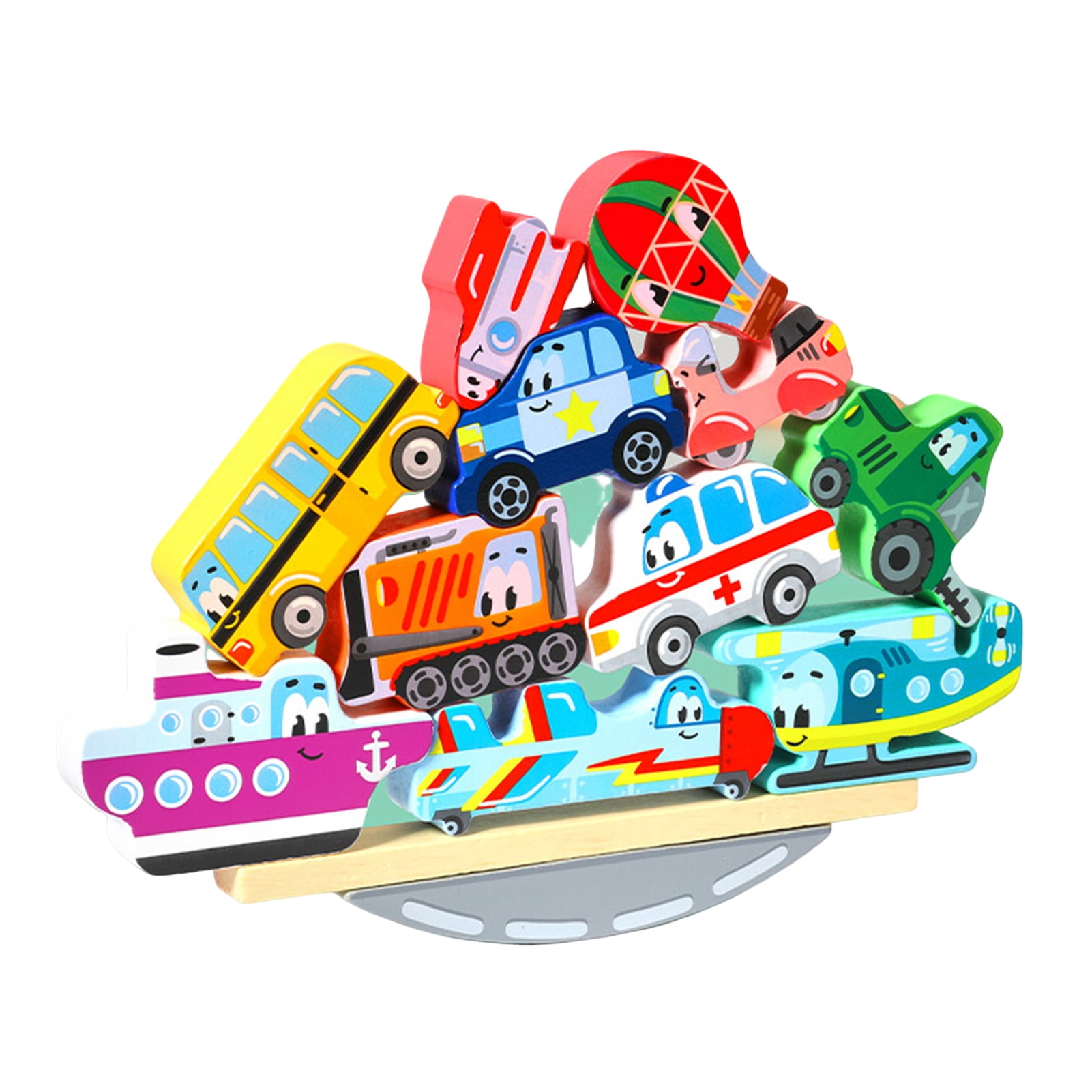 Kitem 1 Set Children Stacking Animals Balance Block Toys Wooden Animal ...