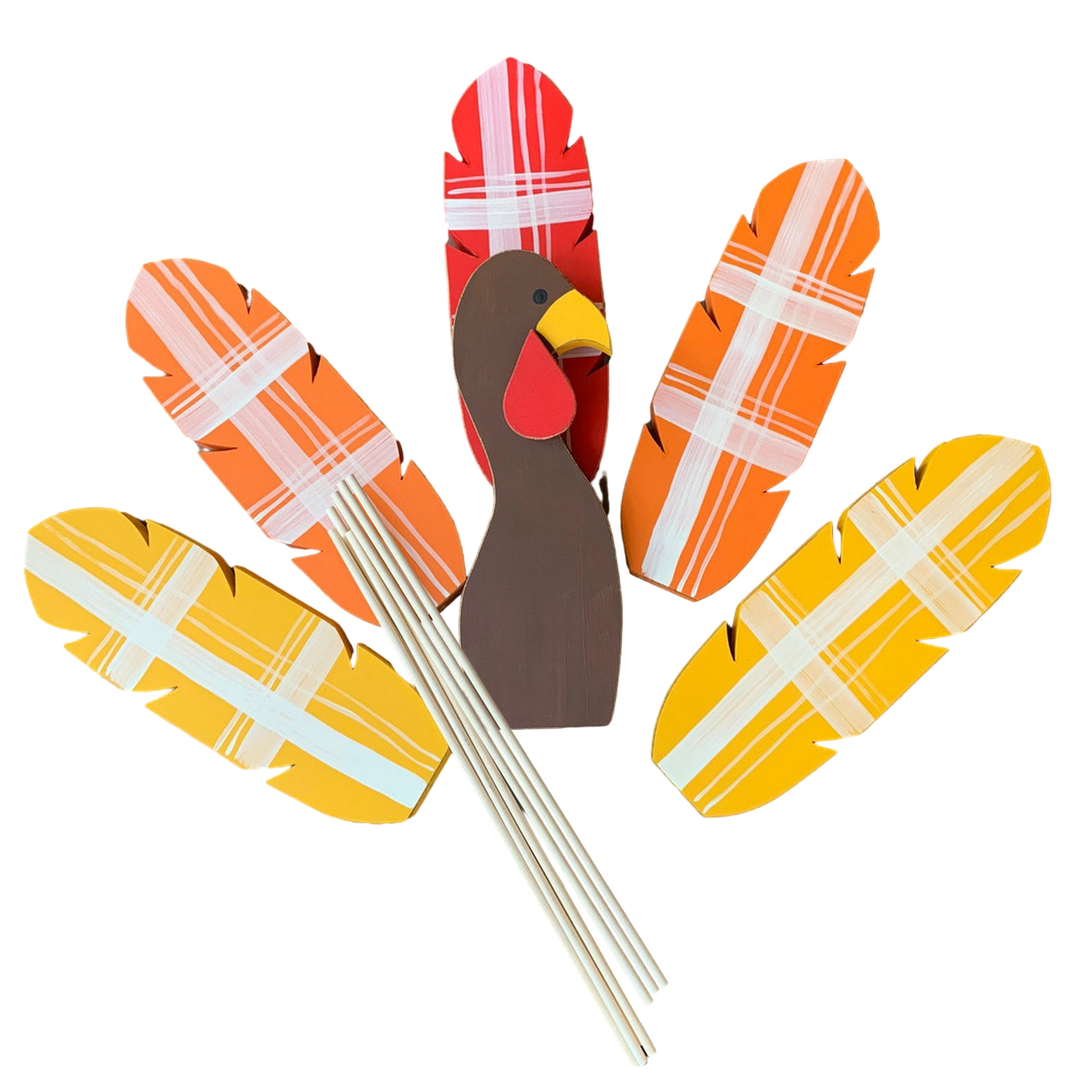 Kitem 1 Set Funny Plastic Turkey Sticks Flowerpot Decoration Turkey ...