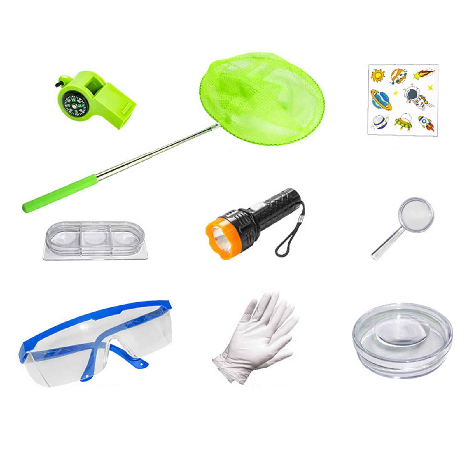Kitem 1 Set Insect Catcher Kit with LED Light Magnifying Glass Net ...