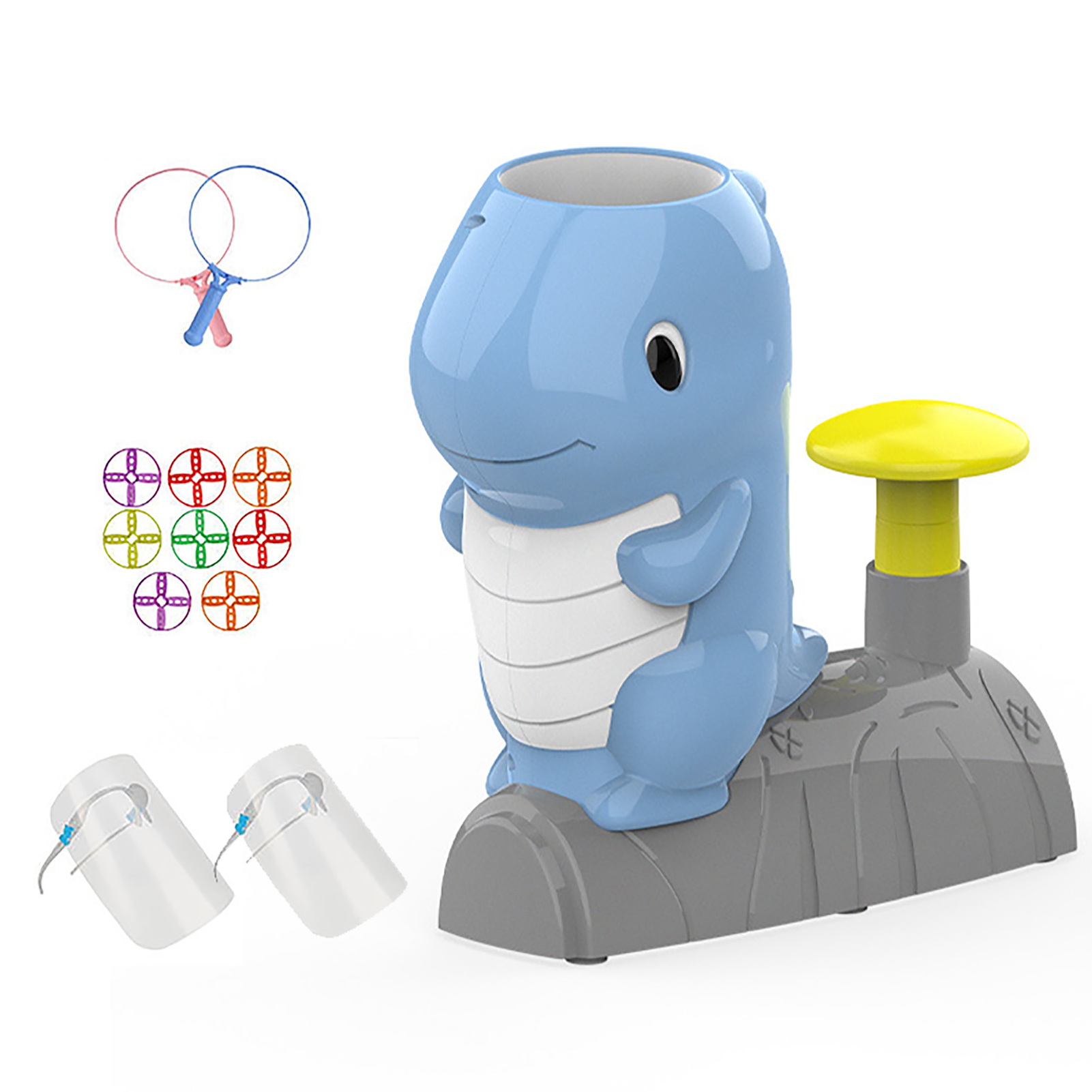 Kitem 1 Set Launching Flying Disc Toy with Launcher Cartoon Dinosaur ...