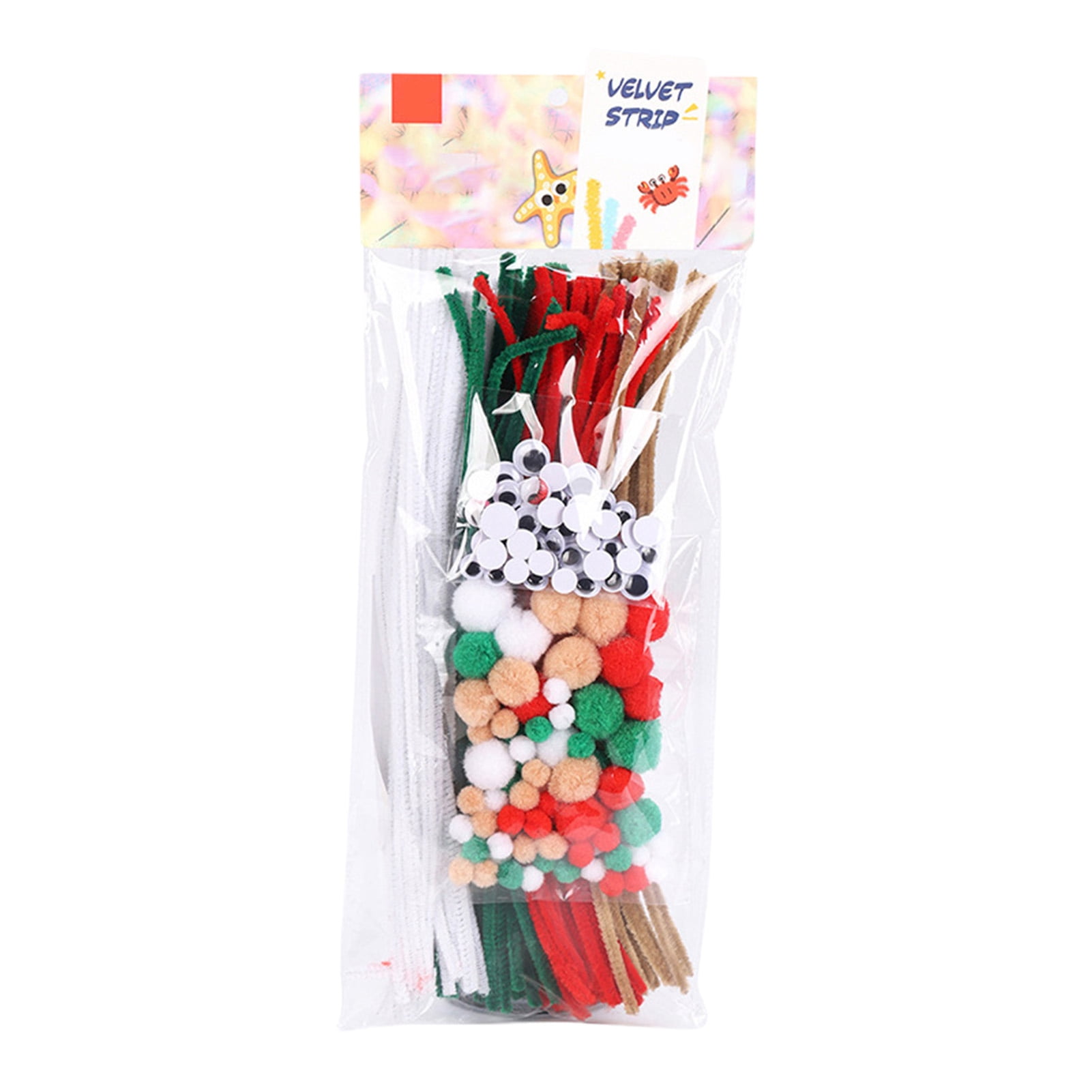 Kitem 1 Set Pipe Cleaners Crafts Cartoon Eyes Plush Ball Flexible ...