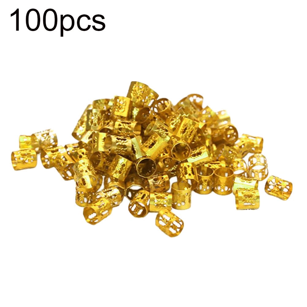 Kitem 100Pcs Adjustable Hair Braid Cuff Clips Dreadlock Beads Tube Ring ...